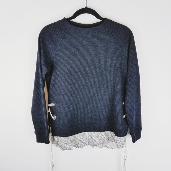 THML | Sweaters | Thml Ribbed Sweater Laced Up Small | Poshmark